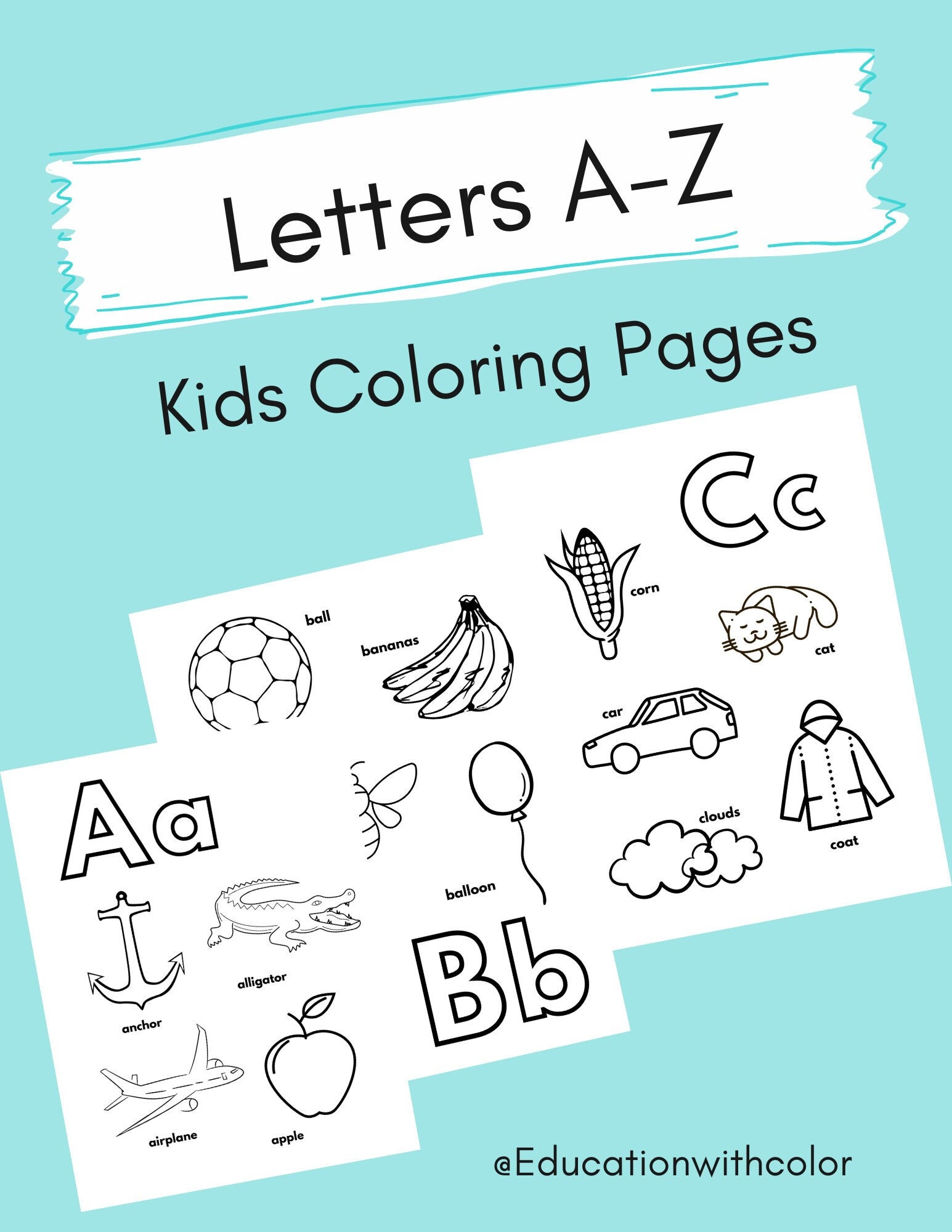 26 Alphabet Coloring Pages ABC Preschool, Kindergarten & Homeschool ...