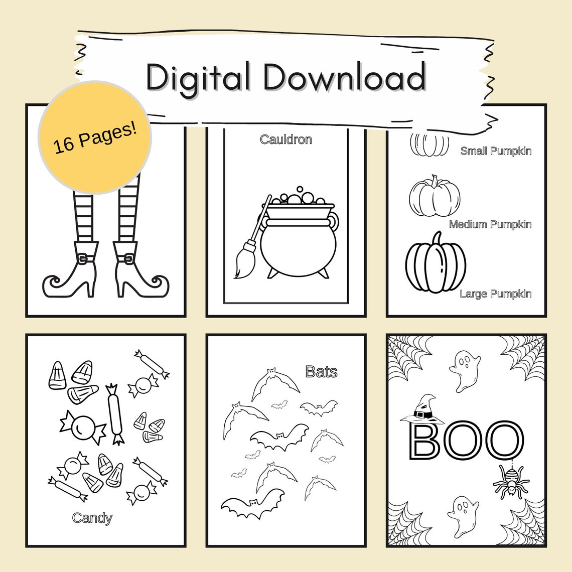 Halloween Coloring Pages for Kids | Coloring Book for Toddlers ...