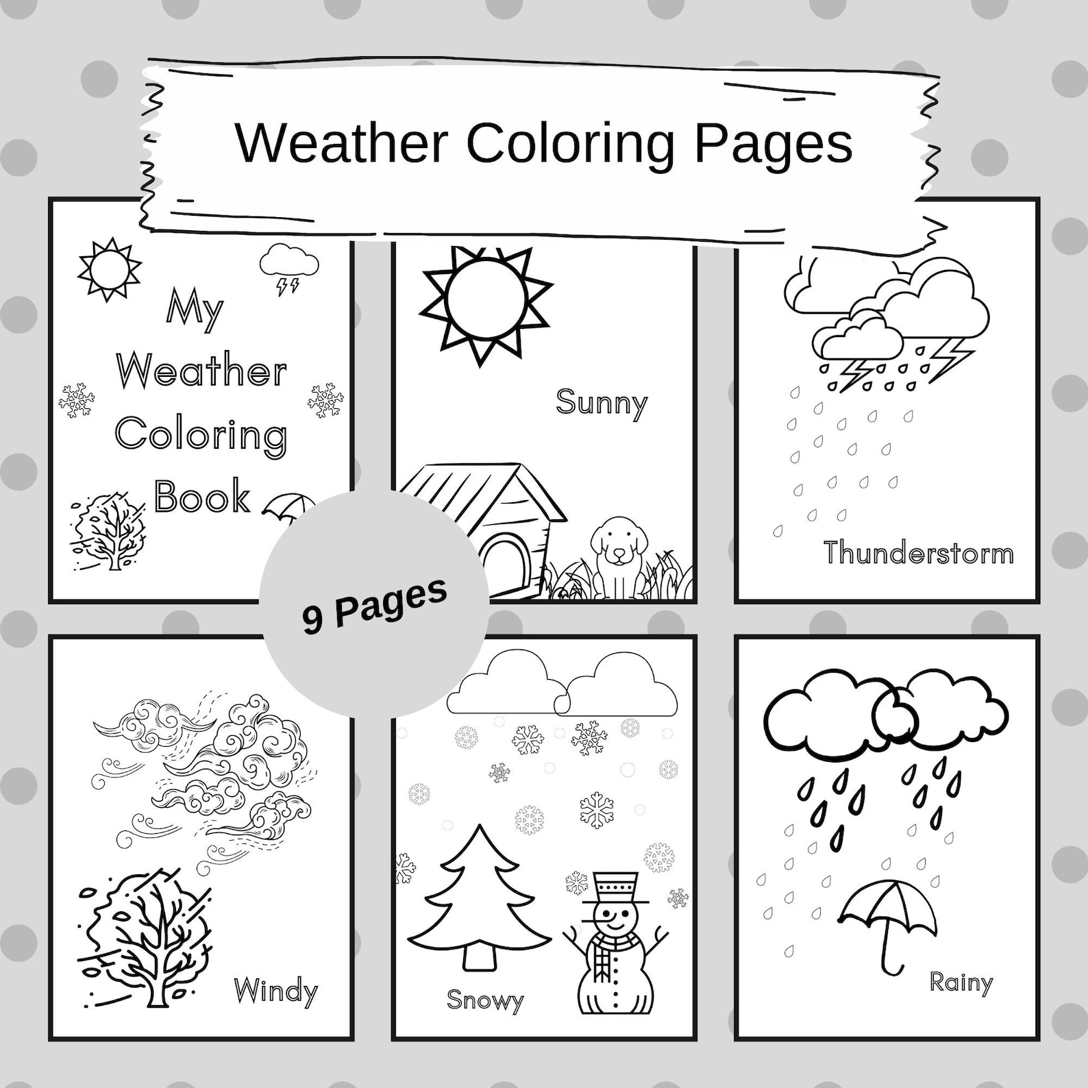 Weather Coloring Pages for Kids | Printable Coloring Sheets | Toddler ...
