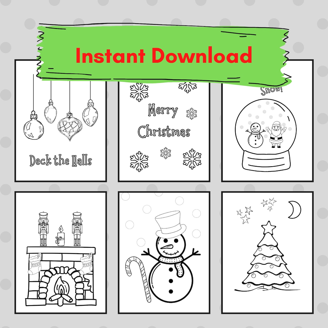Merry Christmas Themed Coloring Book for Kids Happy Holidays Coloring ...