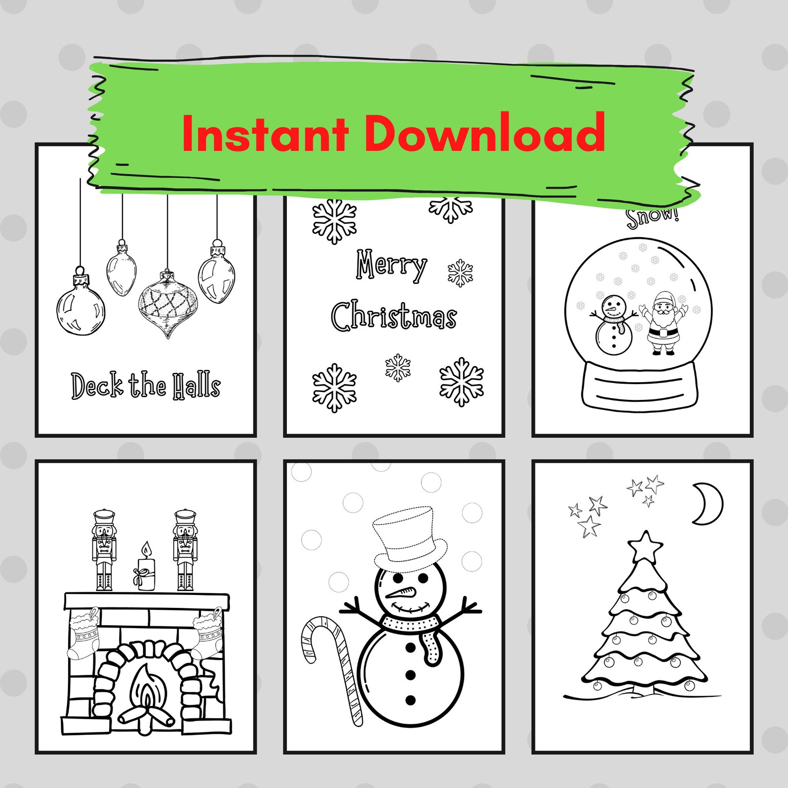 Merry Christmas Themed Coloring Book for Kids Happy Holidays Coloring ...