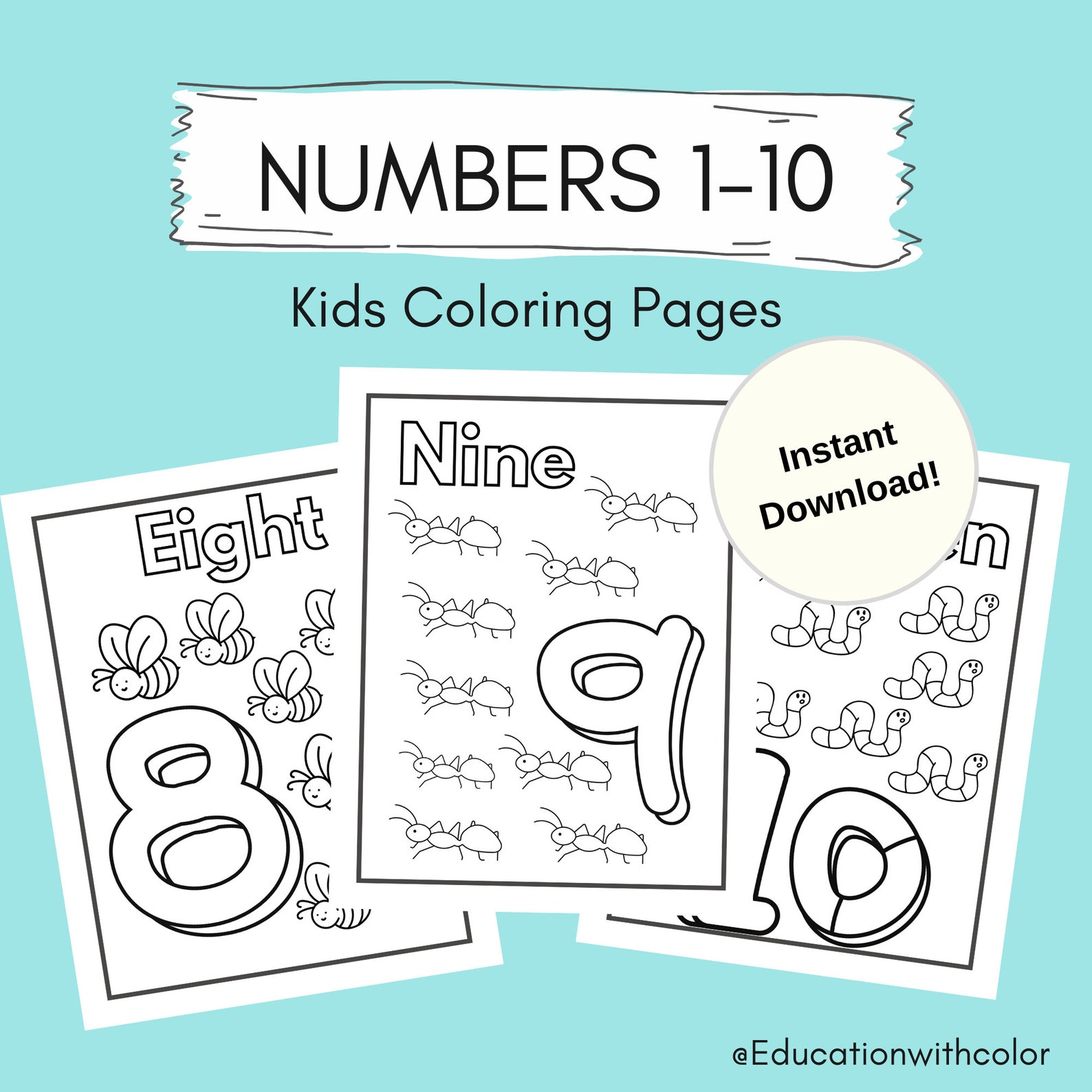 Printable Numbers 1-10 Coloring Book for Kids | Homeschool Learning ...
