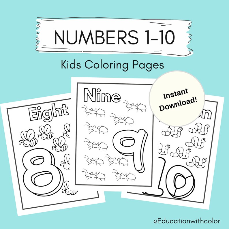 Printable Numbers 1-10 Coloring Book for Kids | Homeschool Learning ...