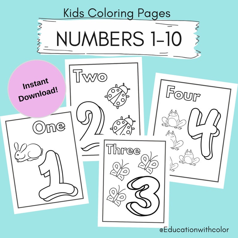 Printable Numbers 1-10 Coloring Book for Kids | Homeschool Learning ...
