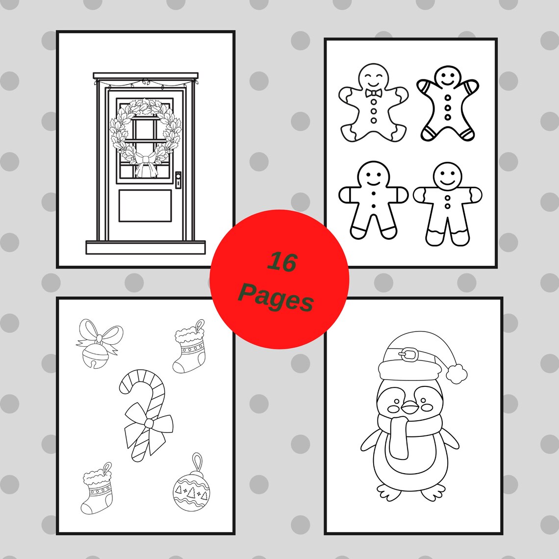 Merry Christmas Themed Coloring Book for Kids Happy Holidays Coloring ...