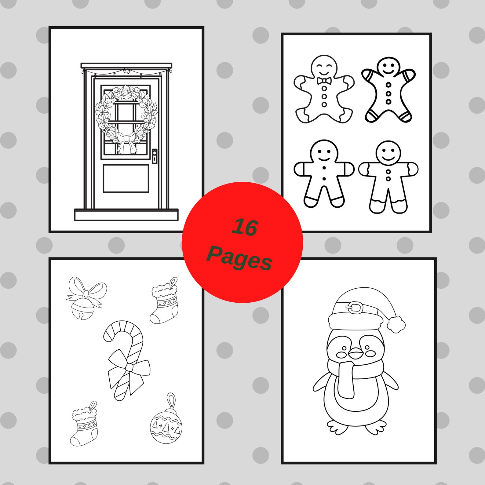 Merry Christmas Themed Coloring Book for Kids Happy Holidays Coloring ...