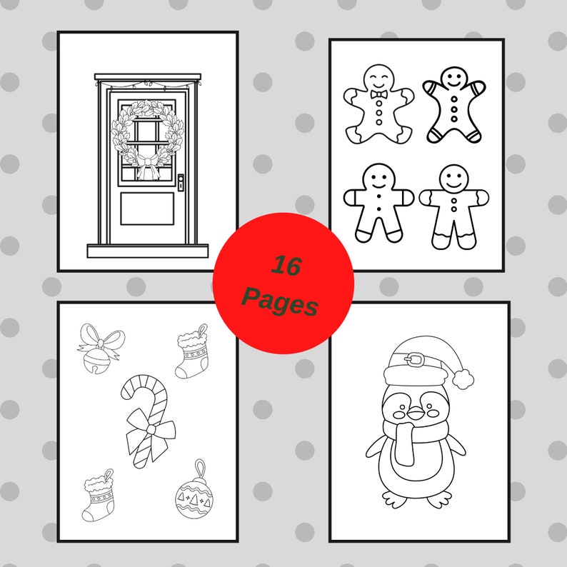 Merry Christmas Themed Coloring Book for Kids Happy Holidays Coloring ...