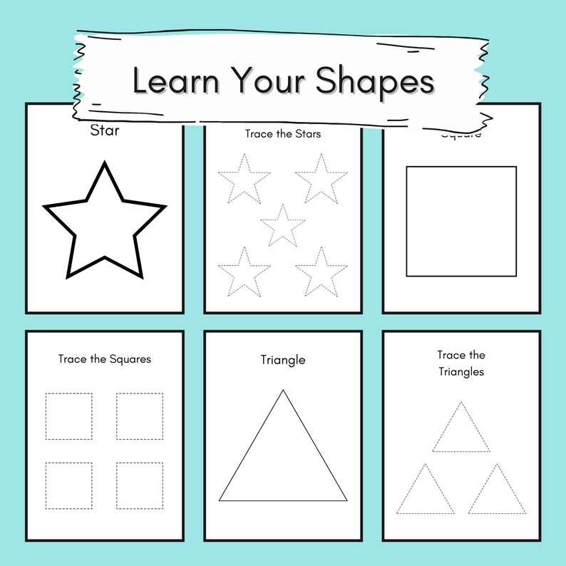Shapes Coloring Book | Trace Shapes Activity for Kids | Preschool ...