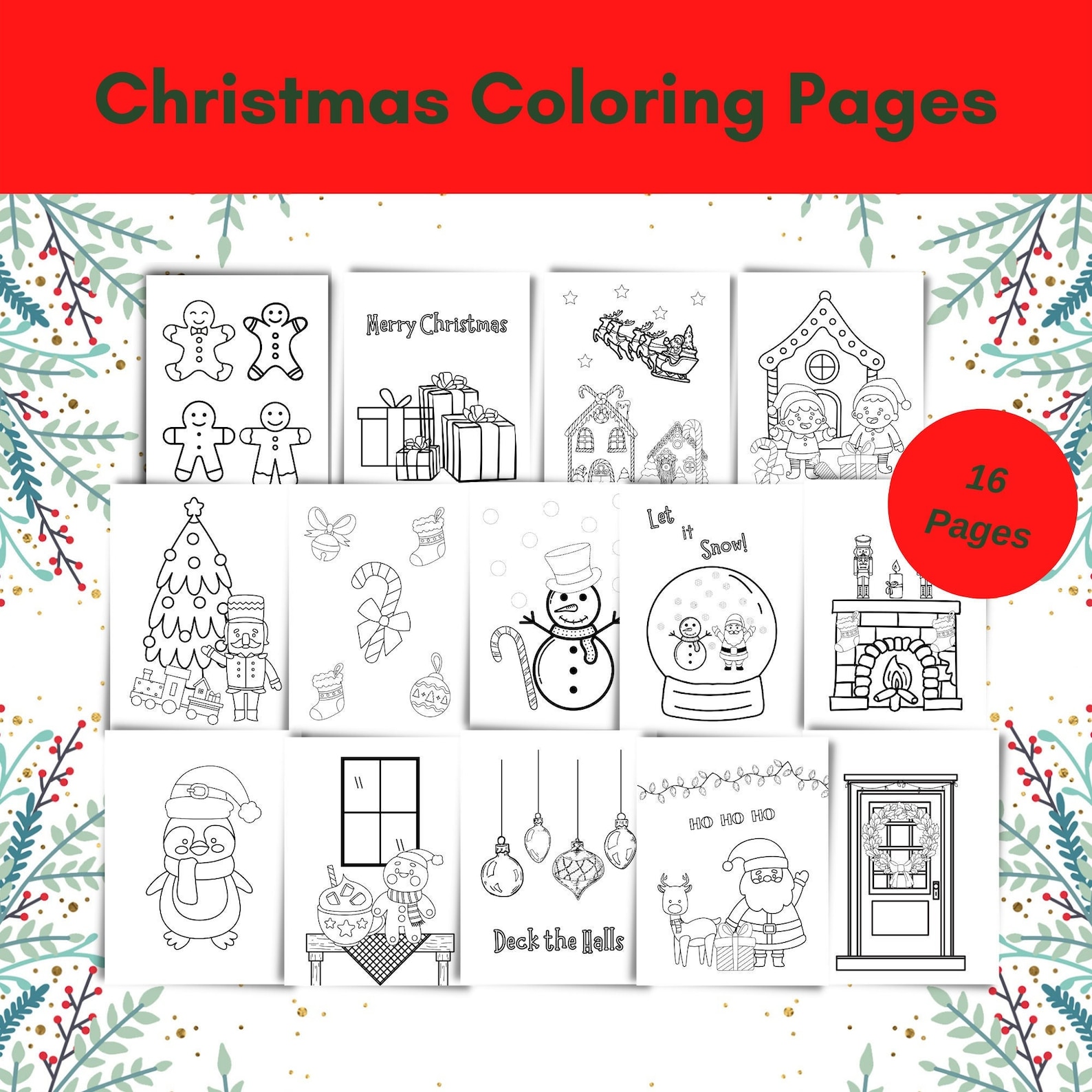 Christmas Coloring Pages for Kids Winter Coloring Pages Printable ...
