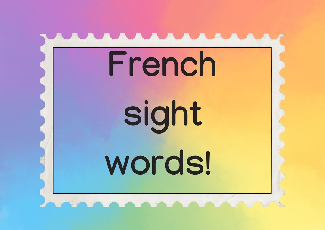 French High Frequency Sight Words - Etsy
