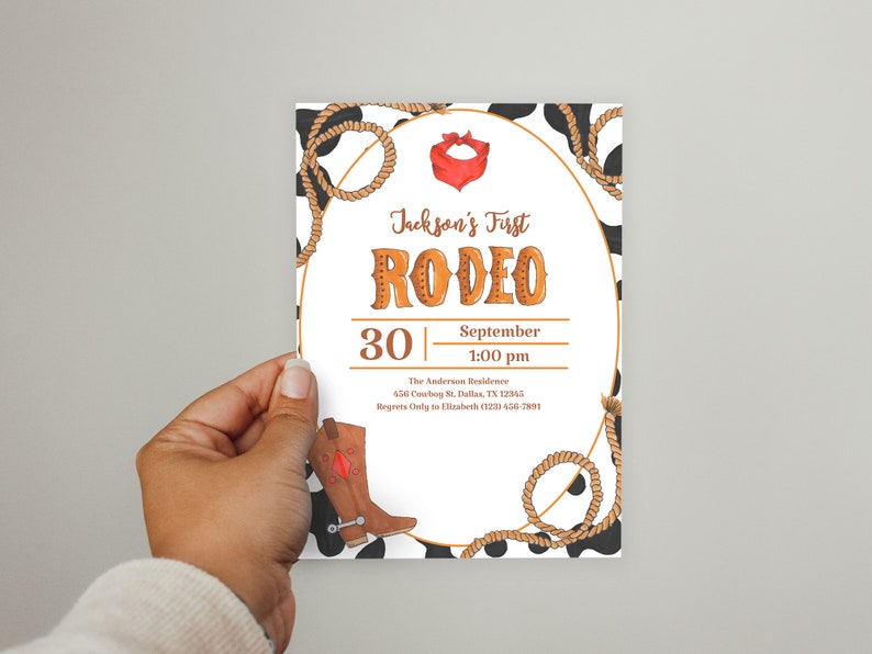 Rodeo Theme Party Birthday Invitation | My First Rodeo | First Rodeo ...