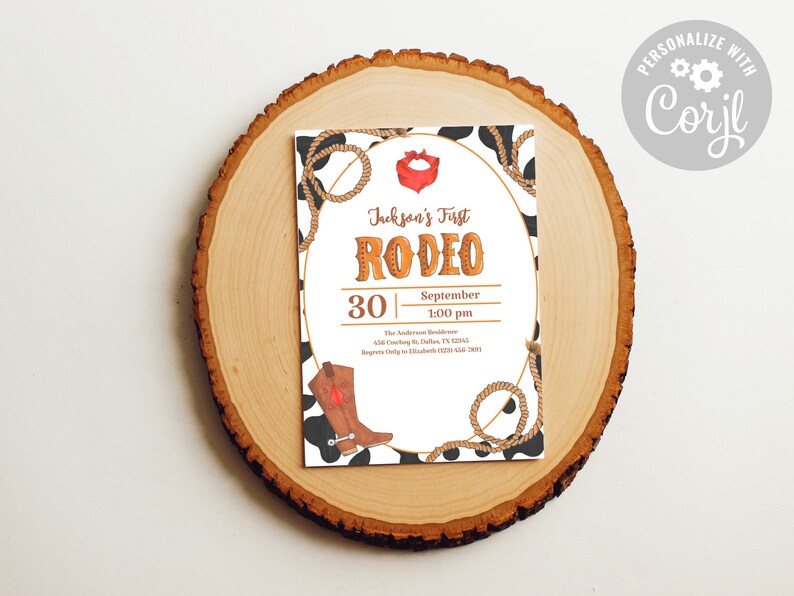 Rodeo Theme Party Birthday Invitation My First Rodeo Kid - Etsy