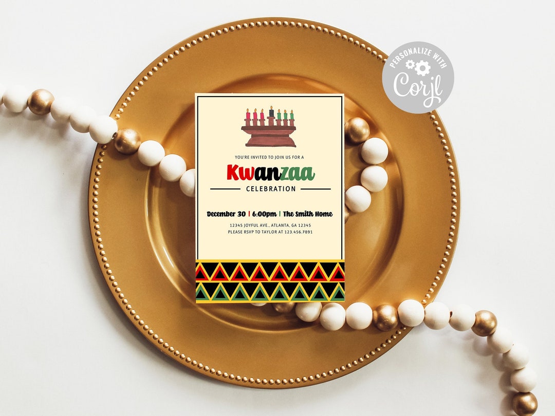 Kwanzaa Invitation | Kwanzaa Celebration Invite | Invitation Template ...