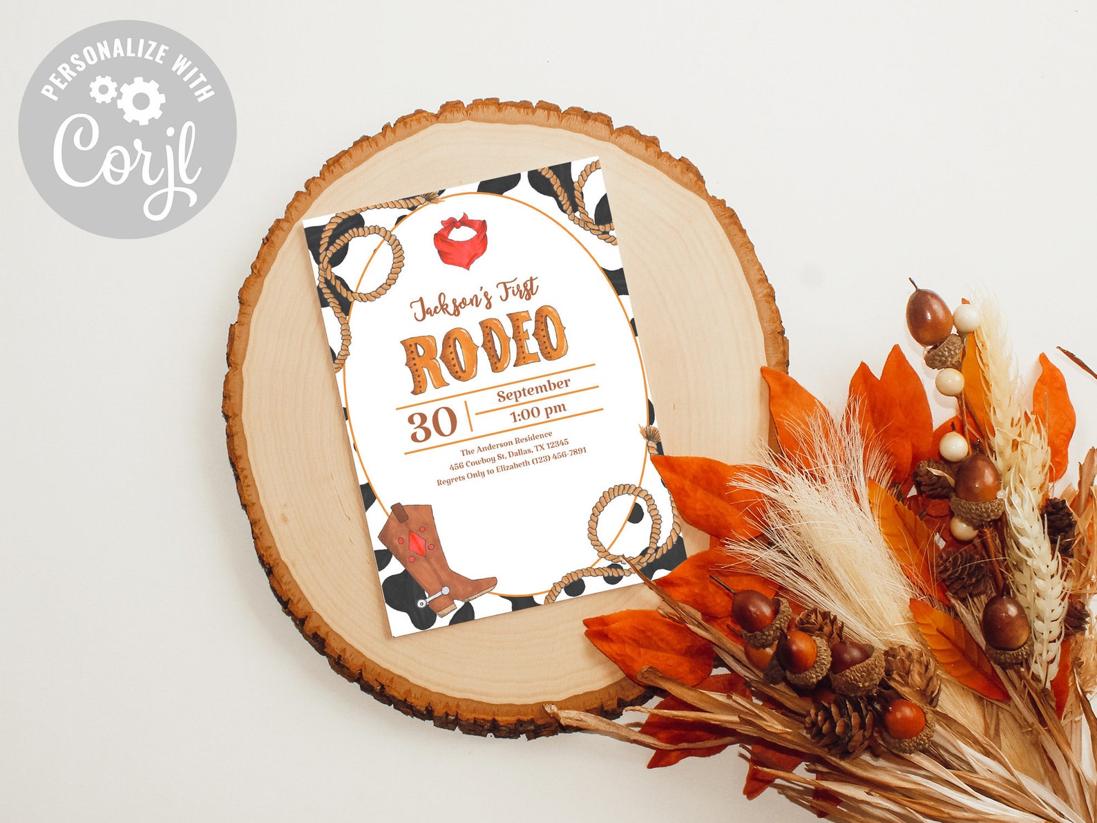 Rodeo Theme Party Birthday Invitation My First Rodeo Kid - Etsy