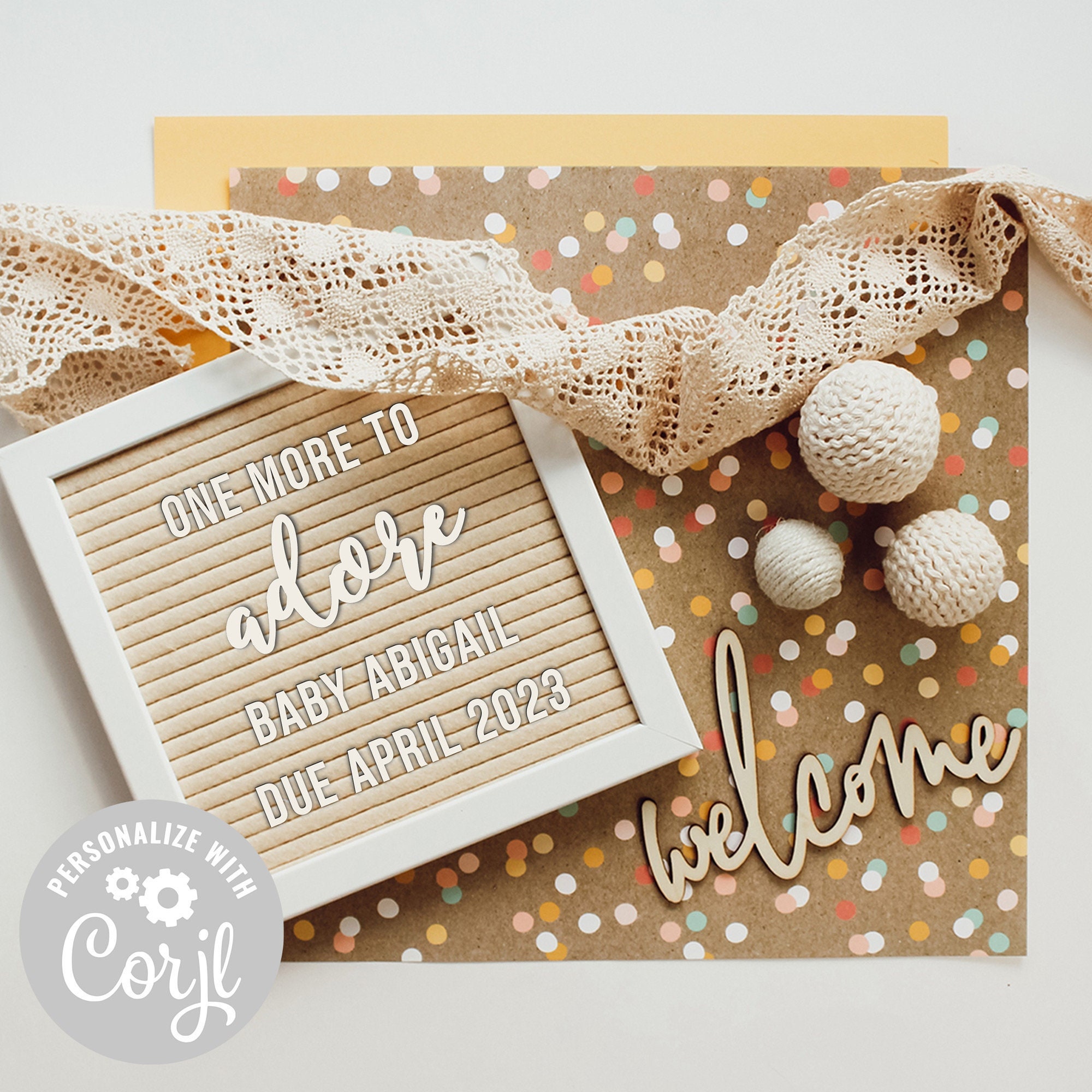 Digital Pregnancy Announcement Template Social Media Baby Announcement ...