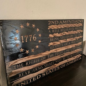 2nd Amendment Wood Flag - Etsy