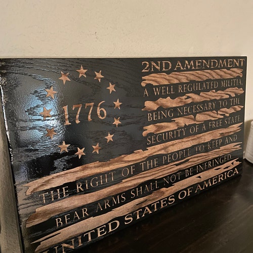 2nd Amendment Wood Flag - Etsy