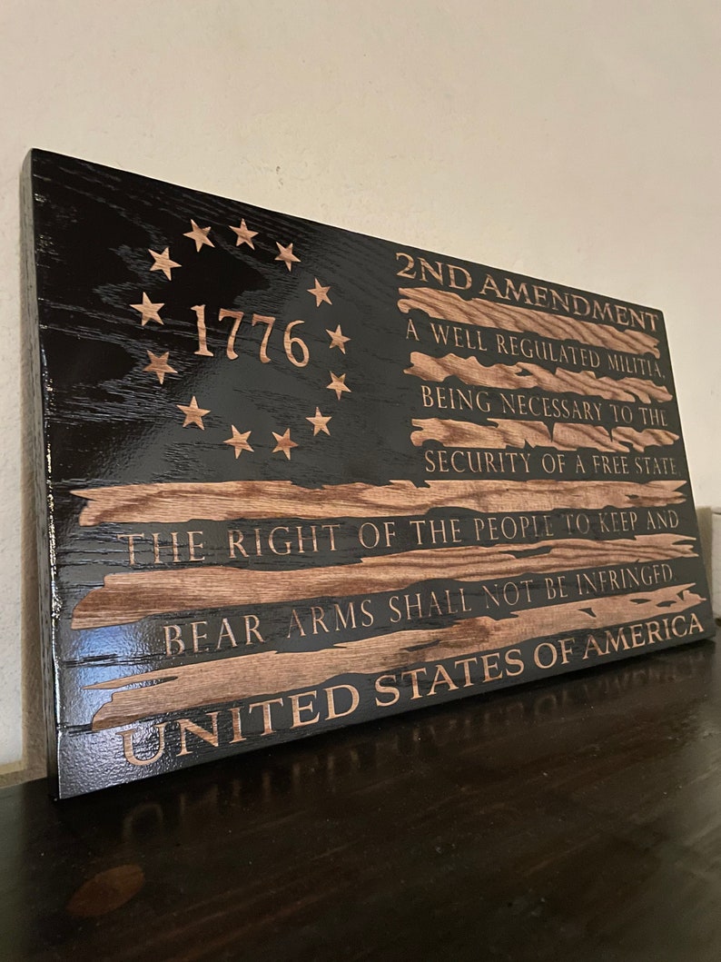 2nd Amendment Wood Flag - Etsy