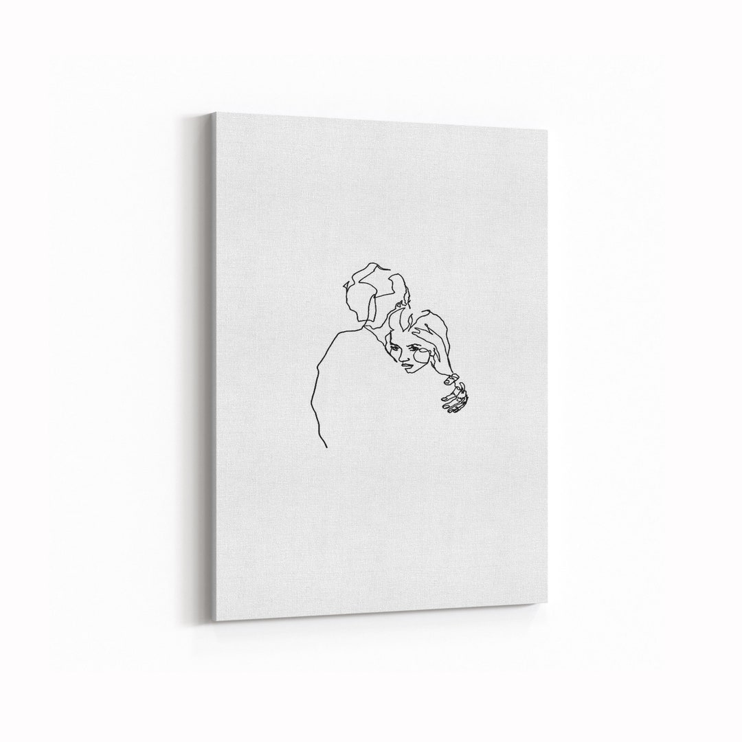 Fine Line Hug Art With Face Wall Decor Neo-expressionism Art Famous ...