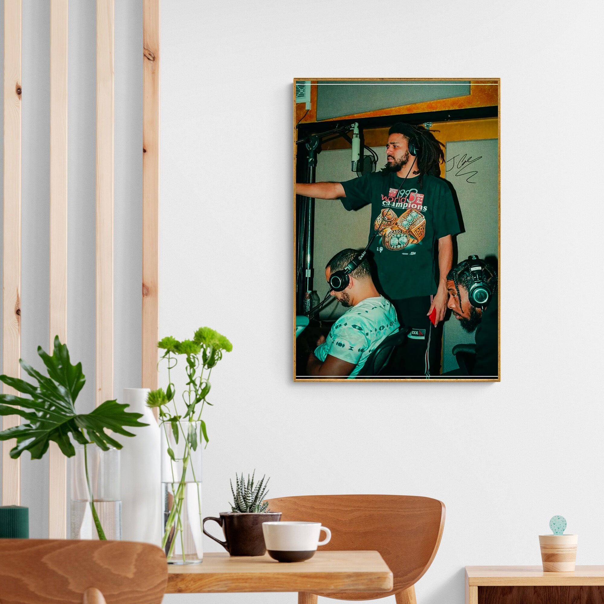 J Cole Poster Studio Street Art on Canvas Rapper Art Free Shipping ...