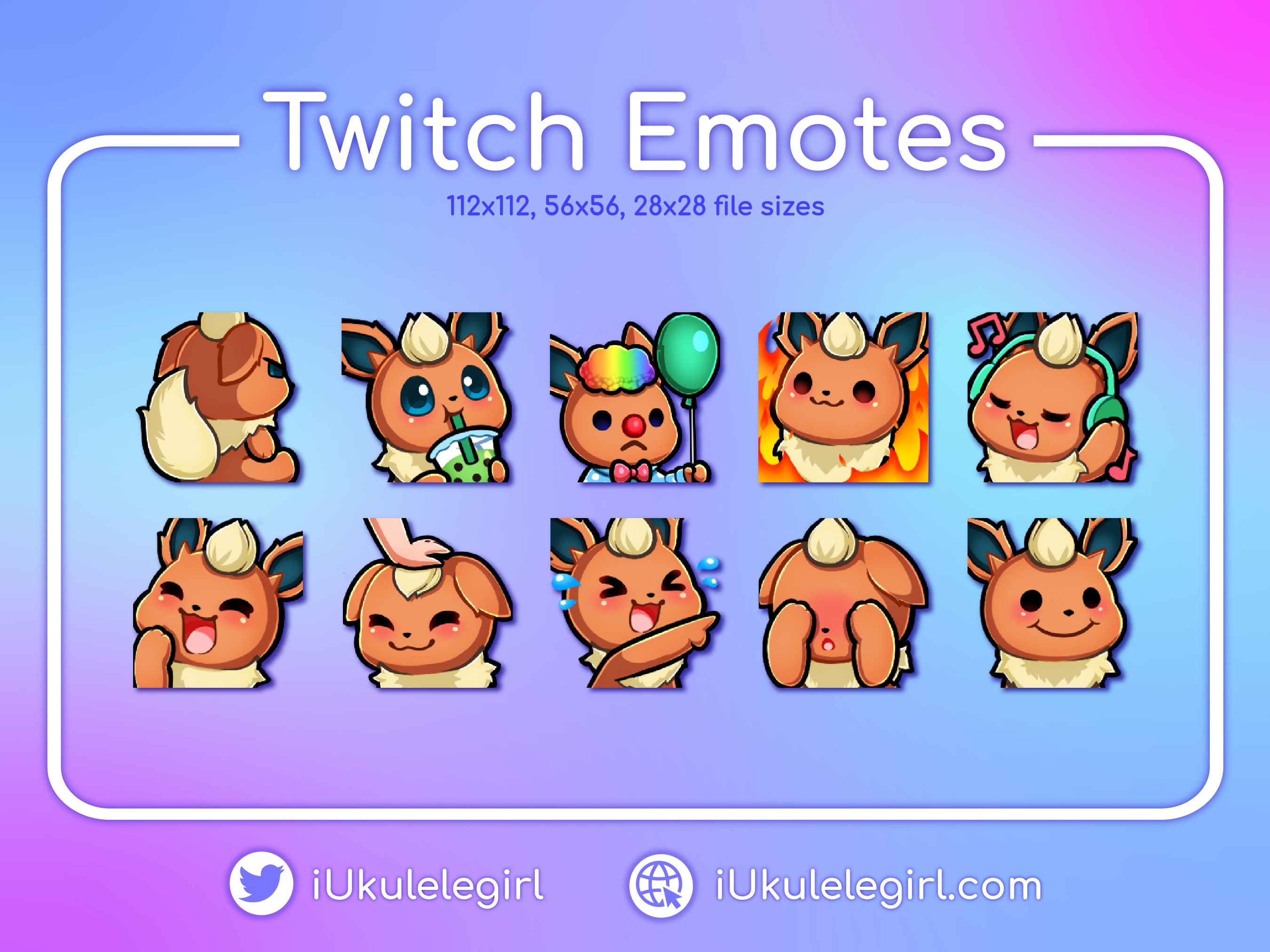 Flareon Emotes twitch/discord - Etsy