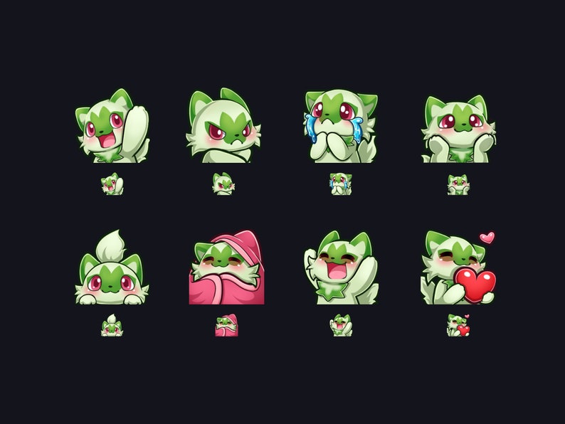 Sprigatito Pokemon Emotes twitch/discord - Etsy