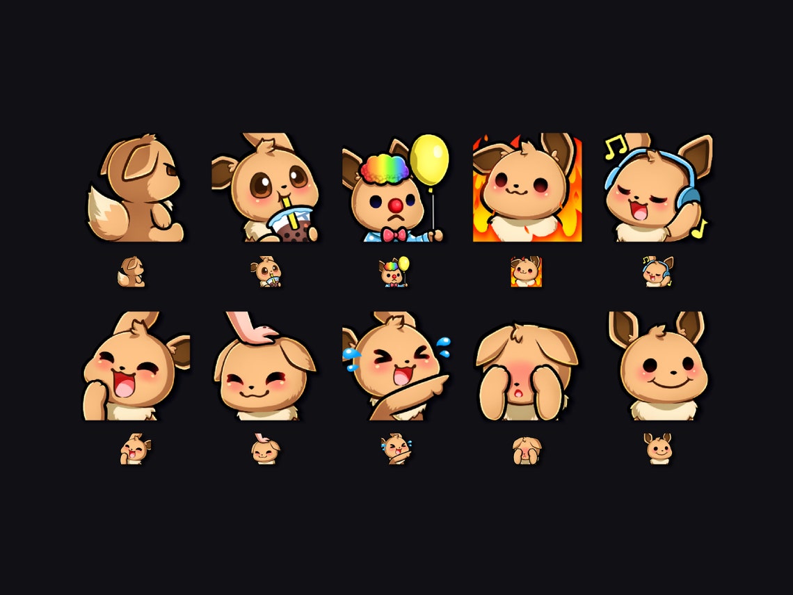 Eevee Emotes [twitch/discord] - Etsy