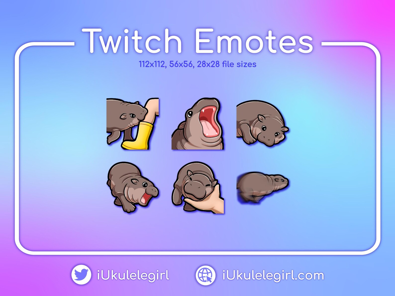 Moo Deng Hippo Emotes [twitch/discord] - Etsy