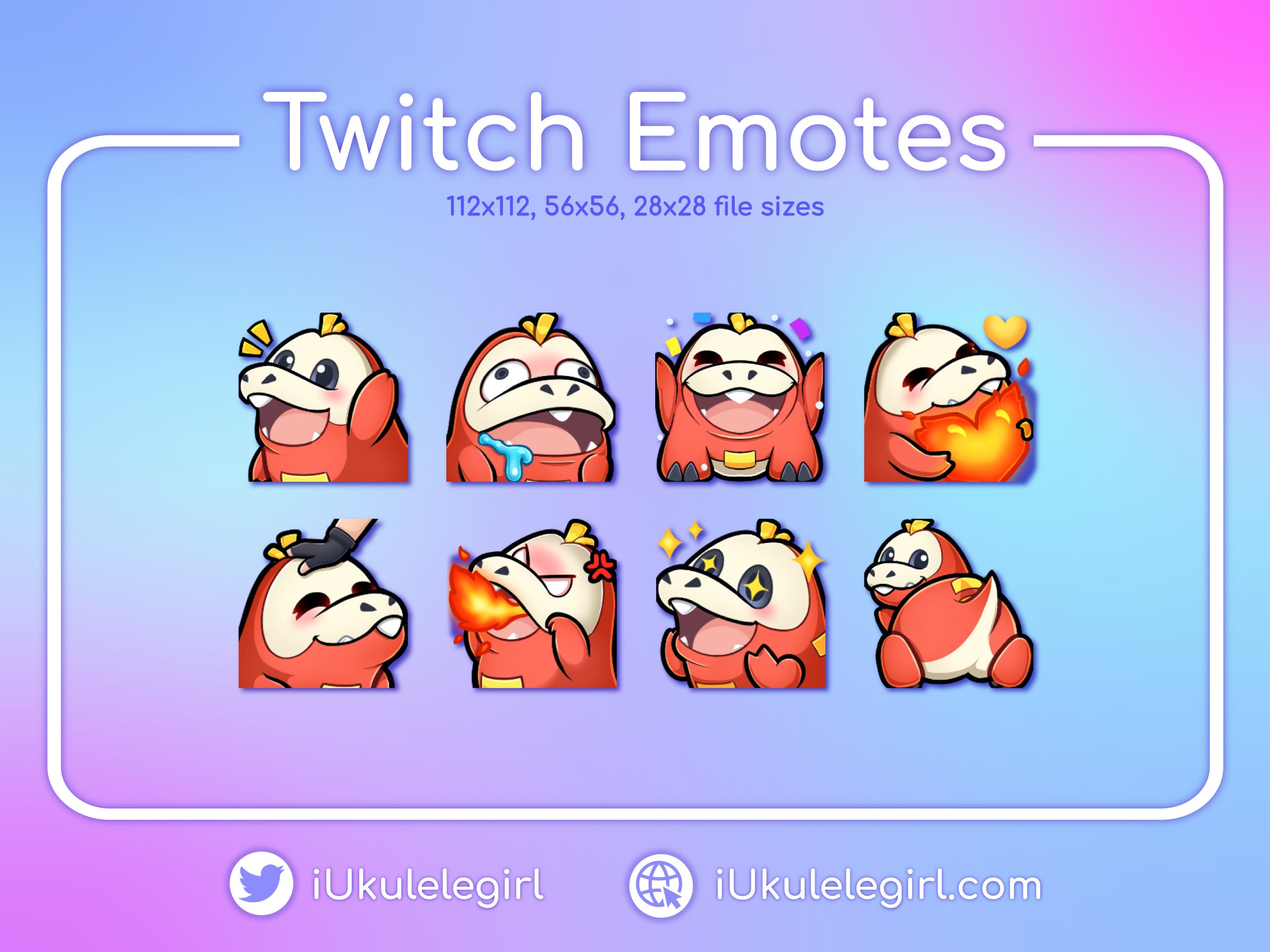 Fuecoco Pokemon Emotes twitch/discord - Etsy
