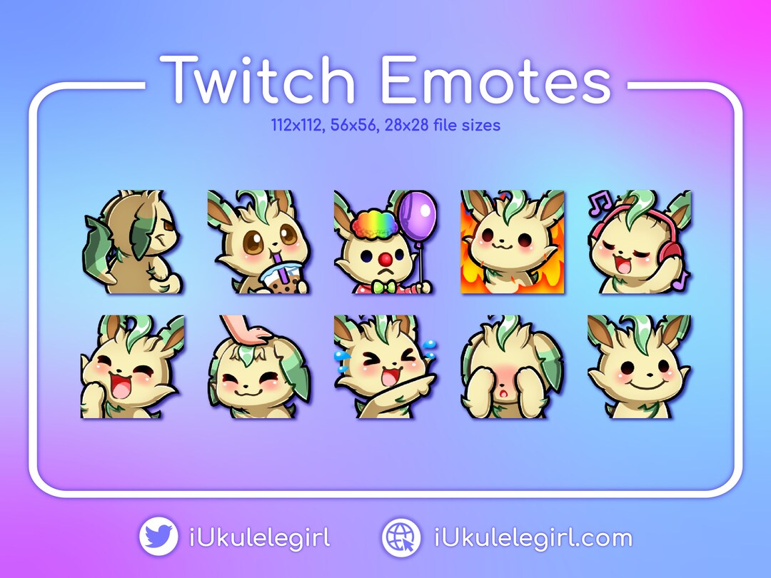 Leafeon Emotes [twitch/discord] - Etsy