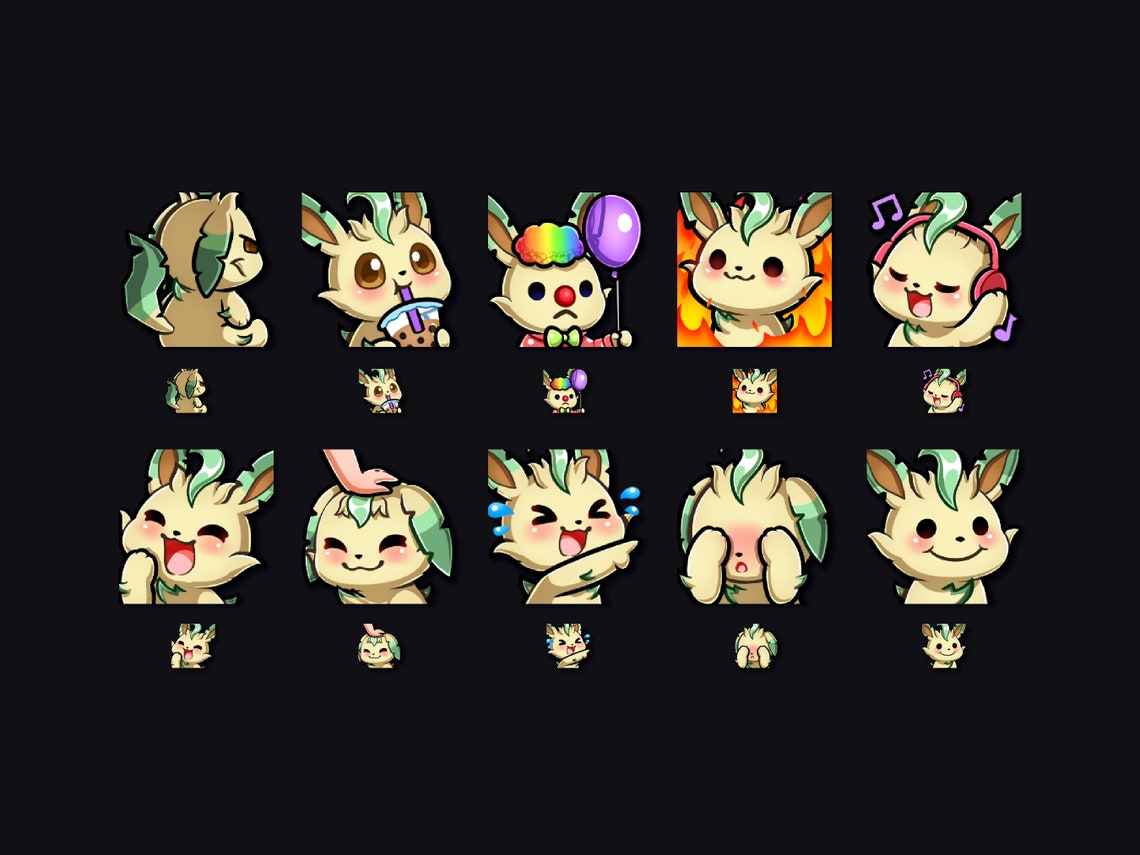 Leafeon Emotes [twitch/discord] - Etsy