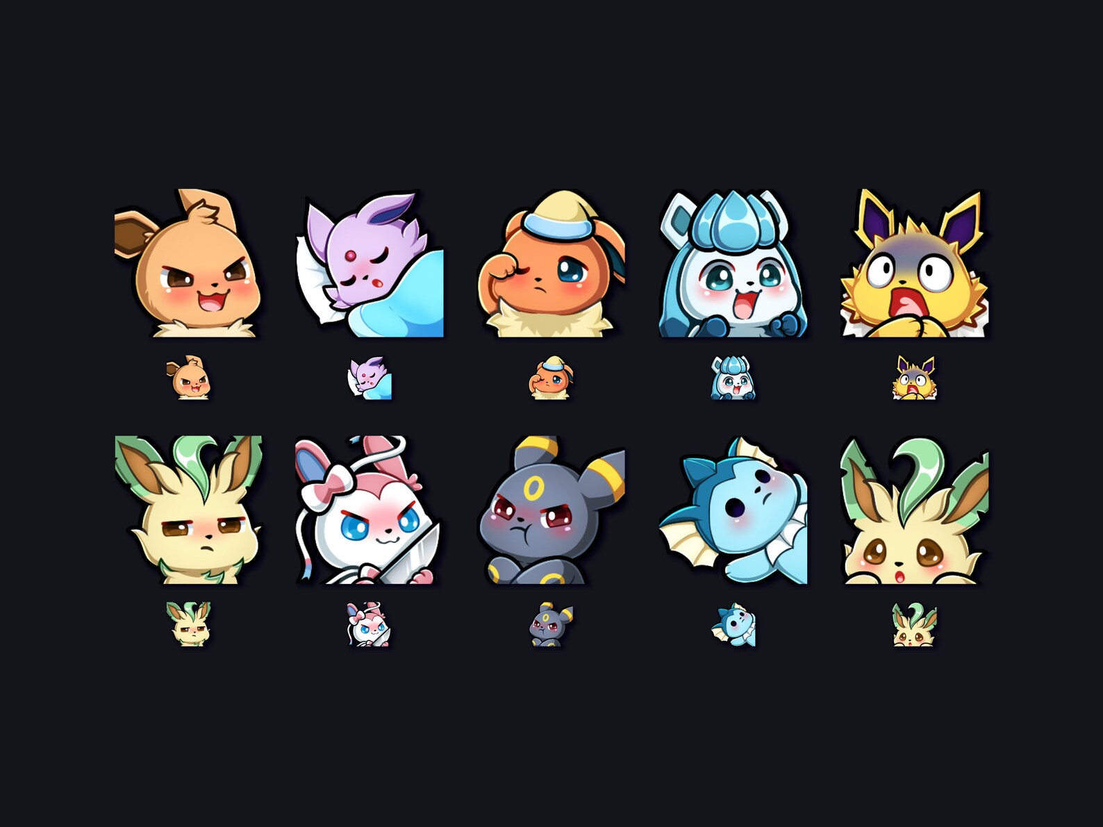 Eevee Evolutions Emotes [twitch/discord] - Etsy