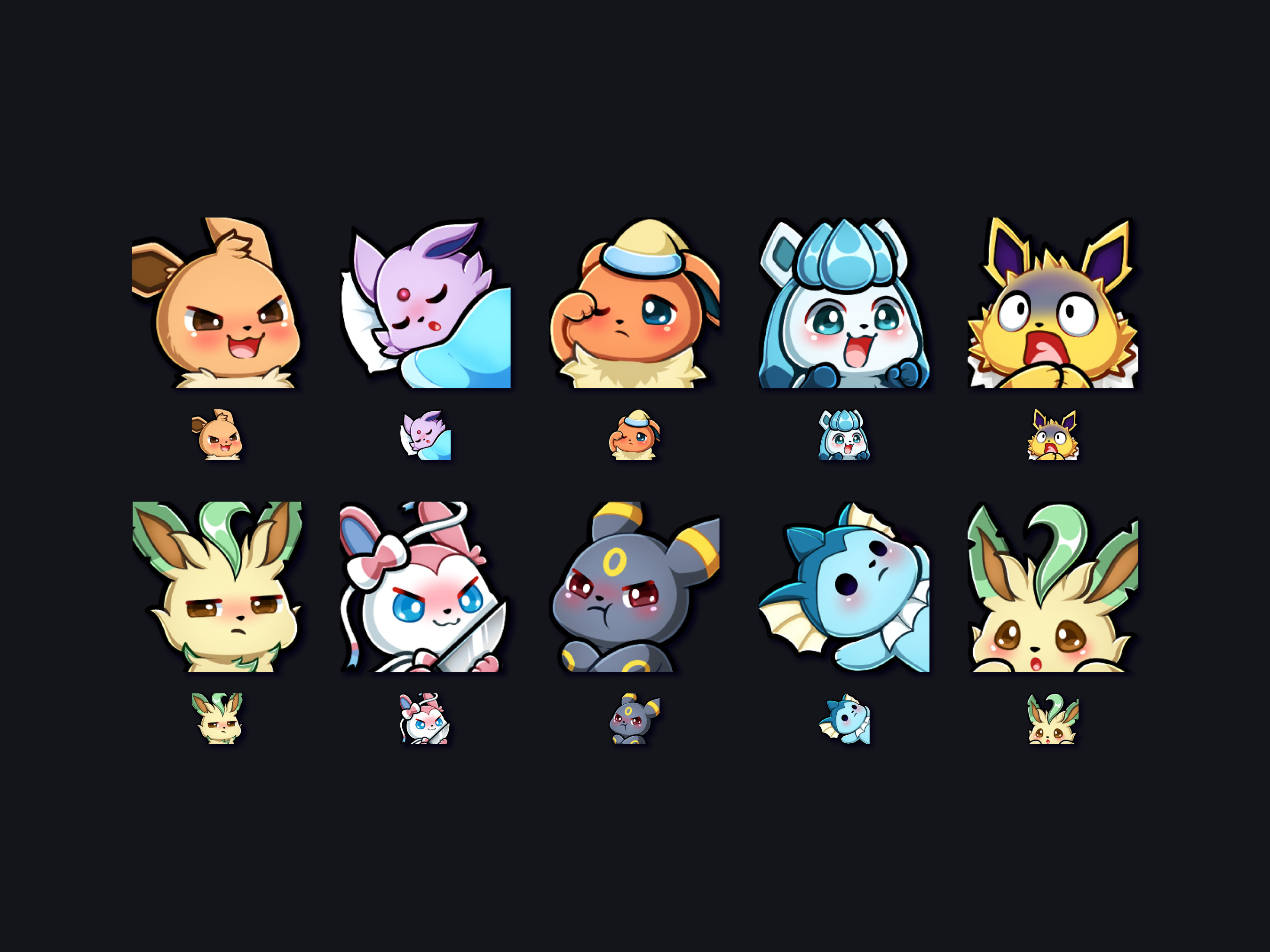 Eevee Evolutions Emotes twitch/discord - Etsy