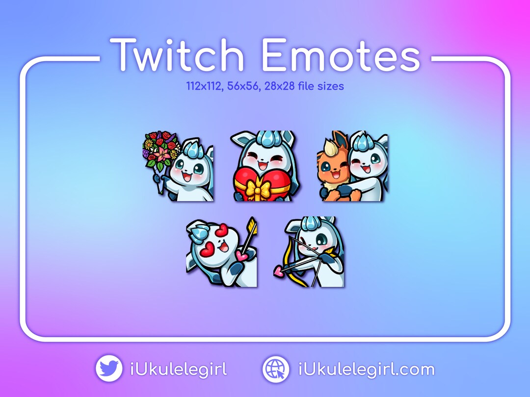 Glaceon Valentines Emotes [twitch/discord] - Etsy