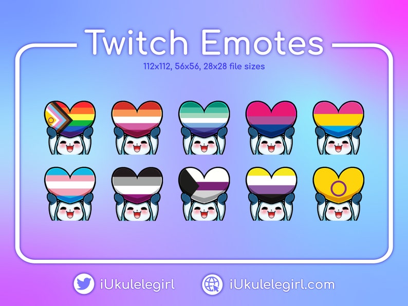 Glaceon PRIDE Emotes twitch/discord - Etsy