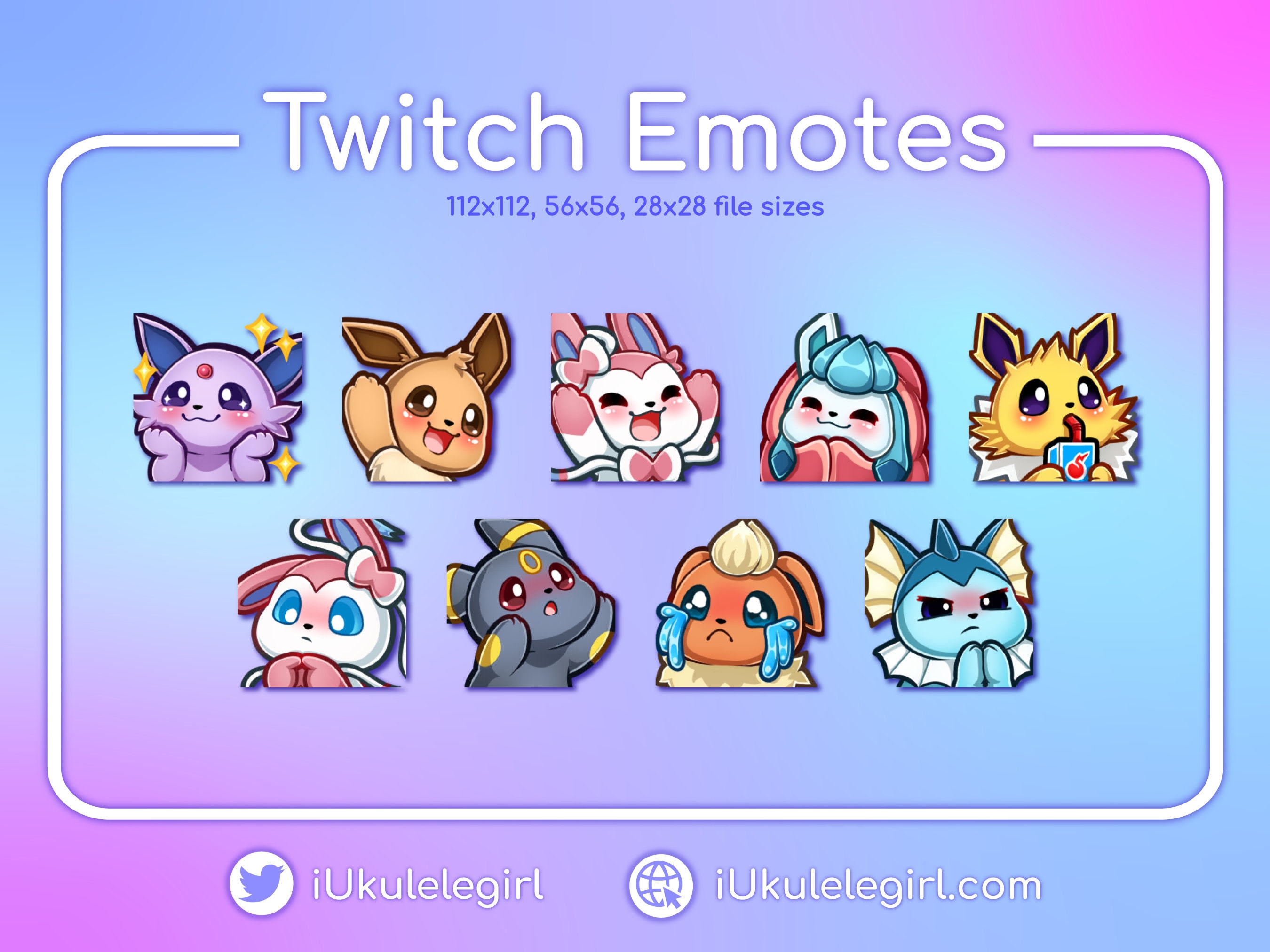 Eevee Evolutions Emotes [twitch/discord] - Etsy