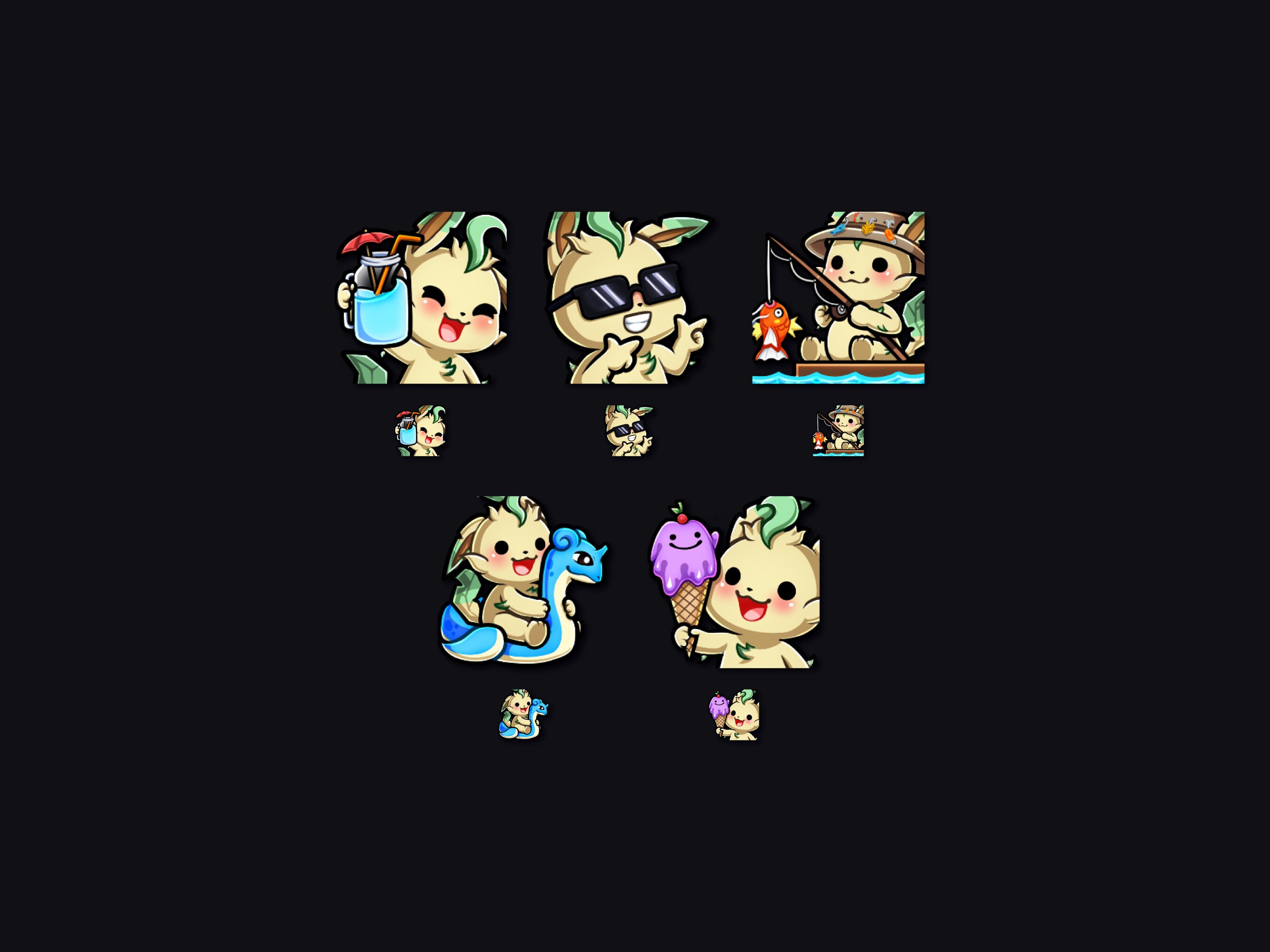 Leafeon Pokemon Emotes [twitch/discord] - Etsy