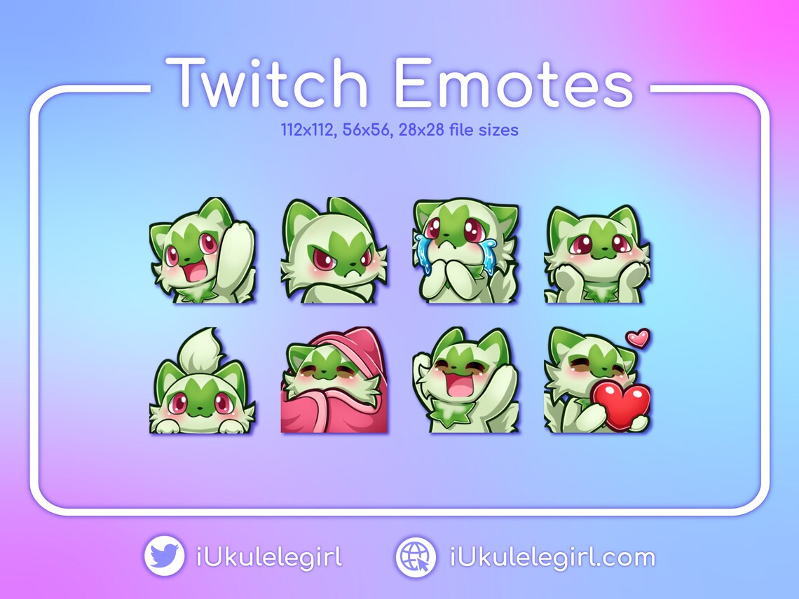 Sprigatito Pokemon Emotes twitch/discord - Etsy