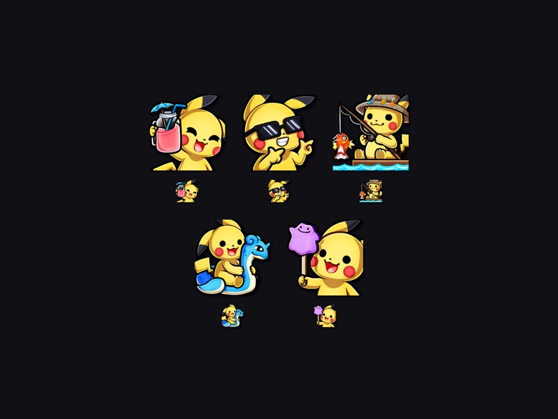 Pikachu Pokemon Emotes [twitch/discord] - Etsy