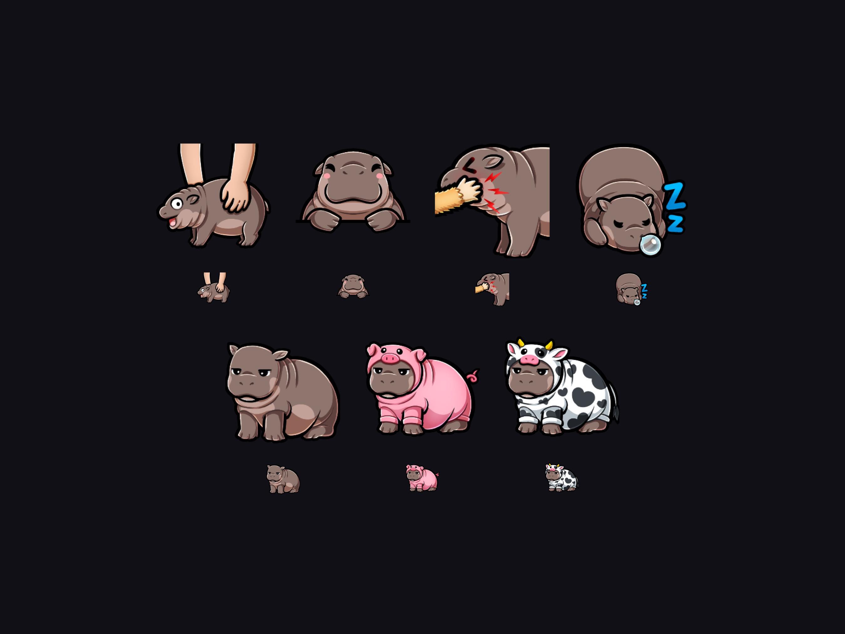 Moo Deng Hippo Emotes [twitch/discord] - Etsy