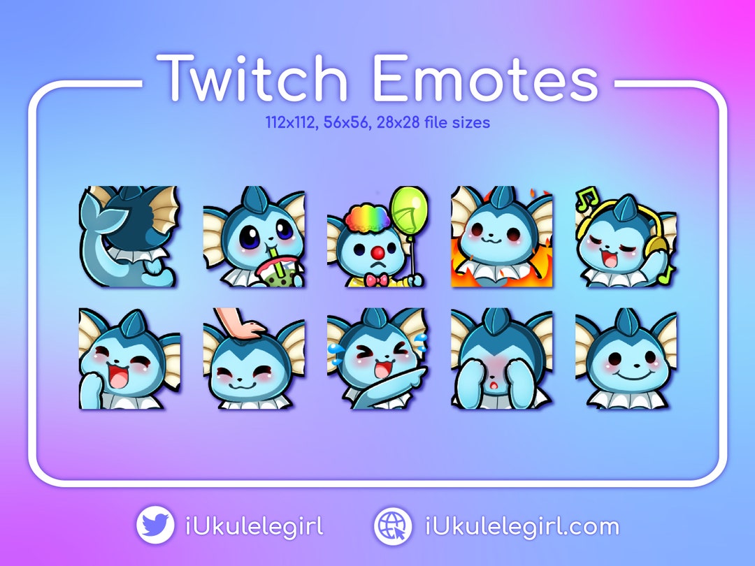Vaporeon Emotes twitch/discord - Etsy