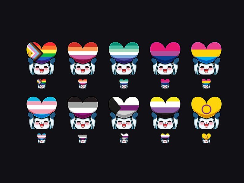 Glaceon PRIDE Emotes [twitch/discord] - Etsy
