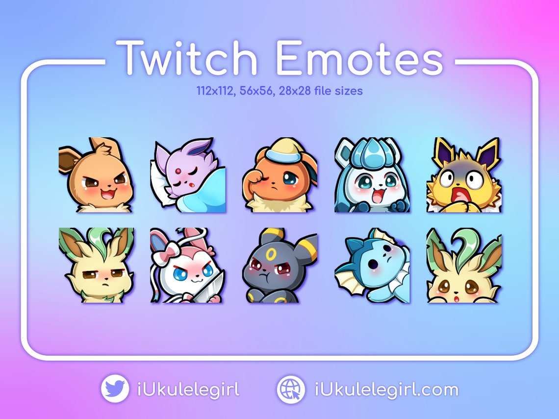 Eevee Evolutions Emotes twitch/discord - Etsy