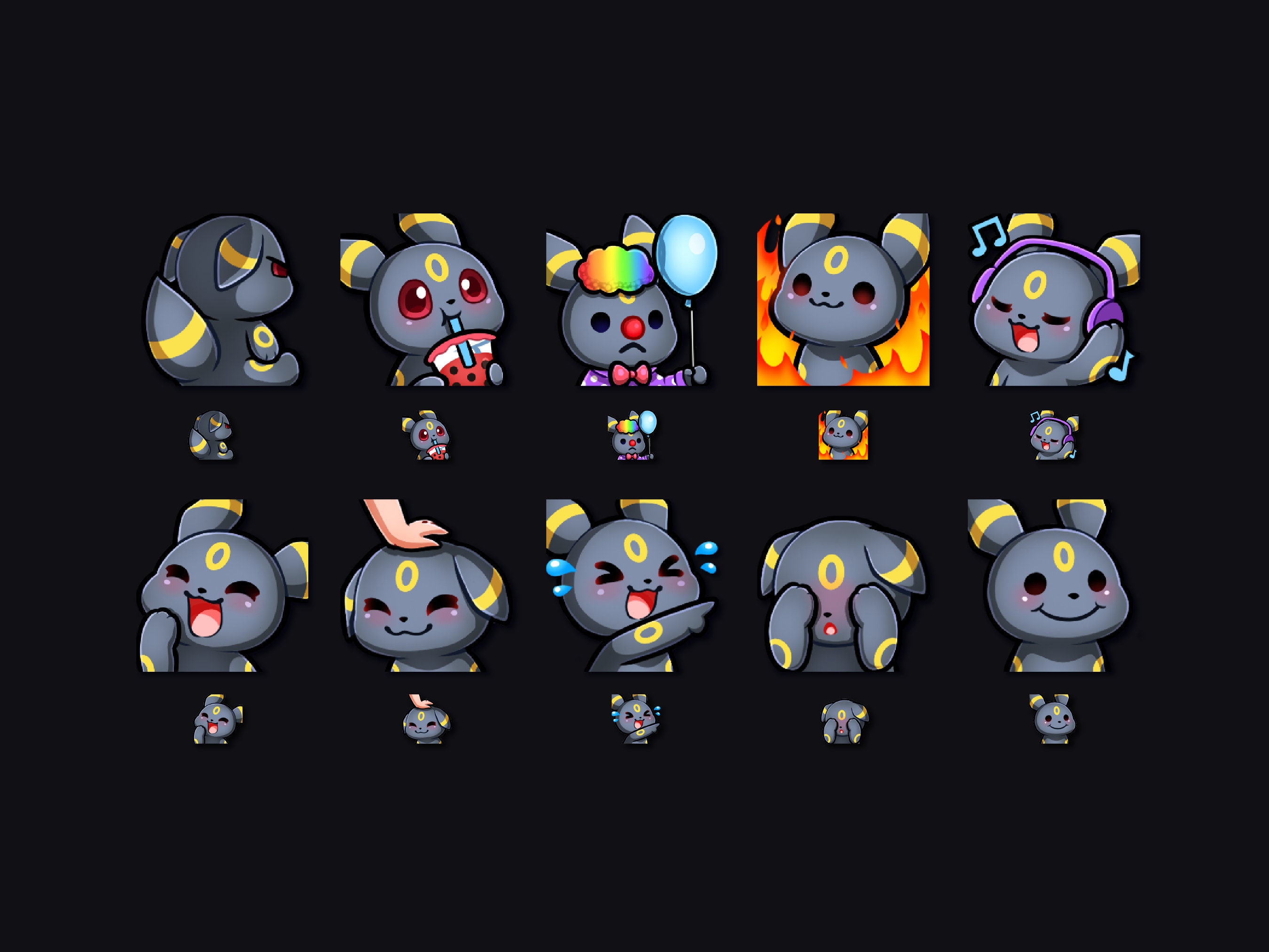 Umbreon Emotes [twitch/discord] - Etsy