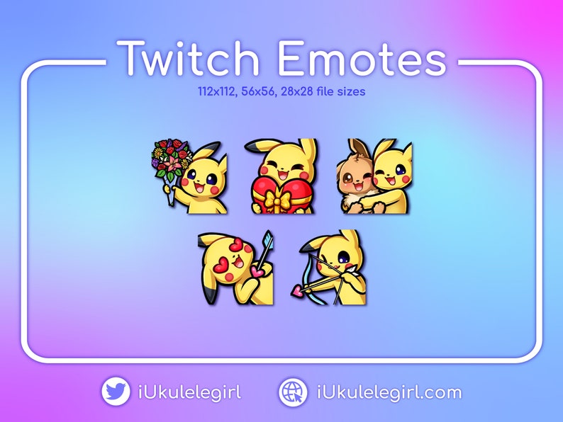 Pikachu Valentines Emotes [twitch/discord] - Etsy