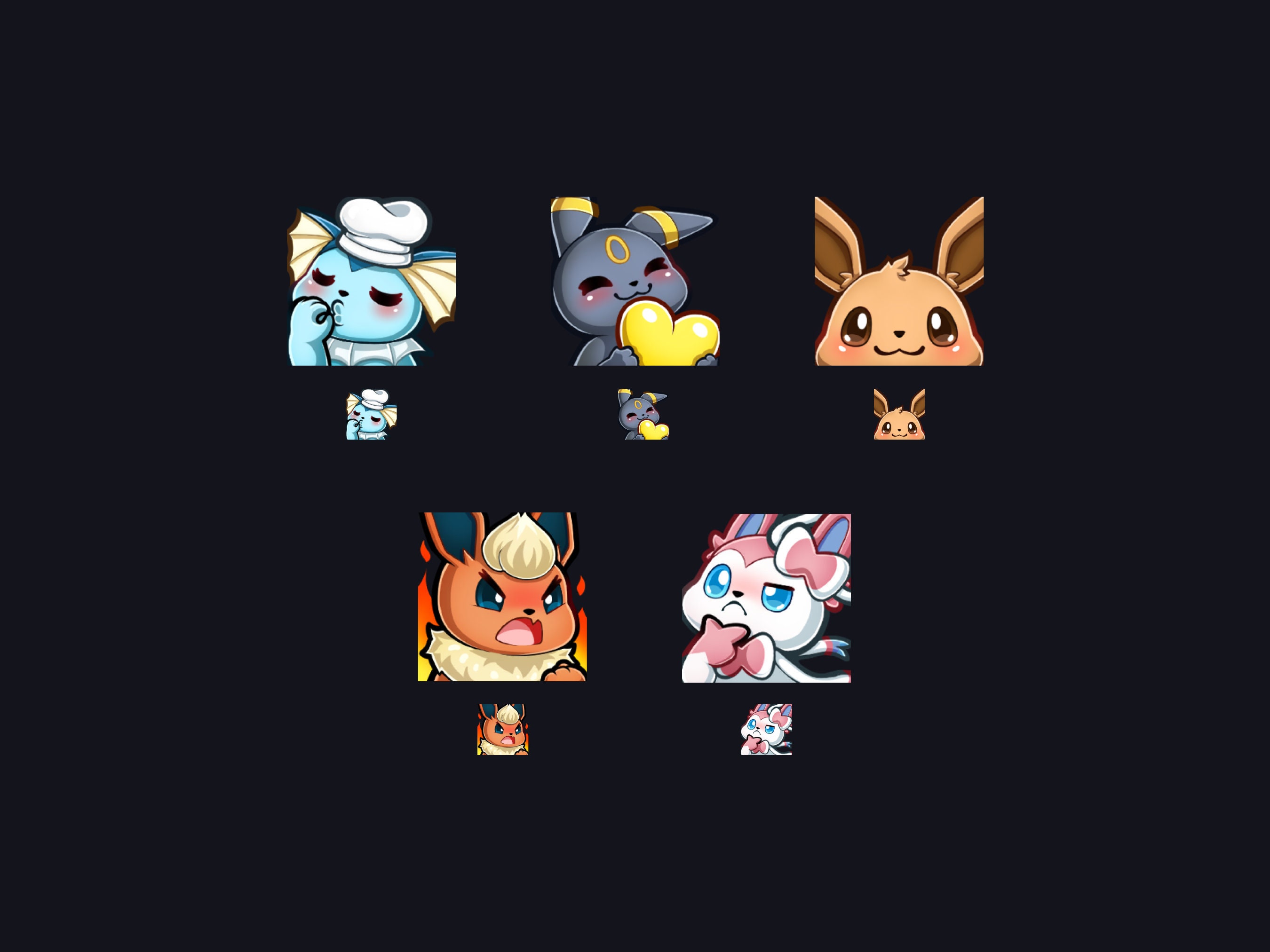 Eevee Evolutions Emotes [twitch/discord] - Etsy UK