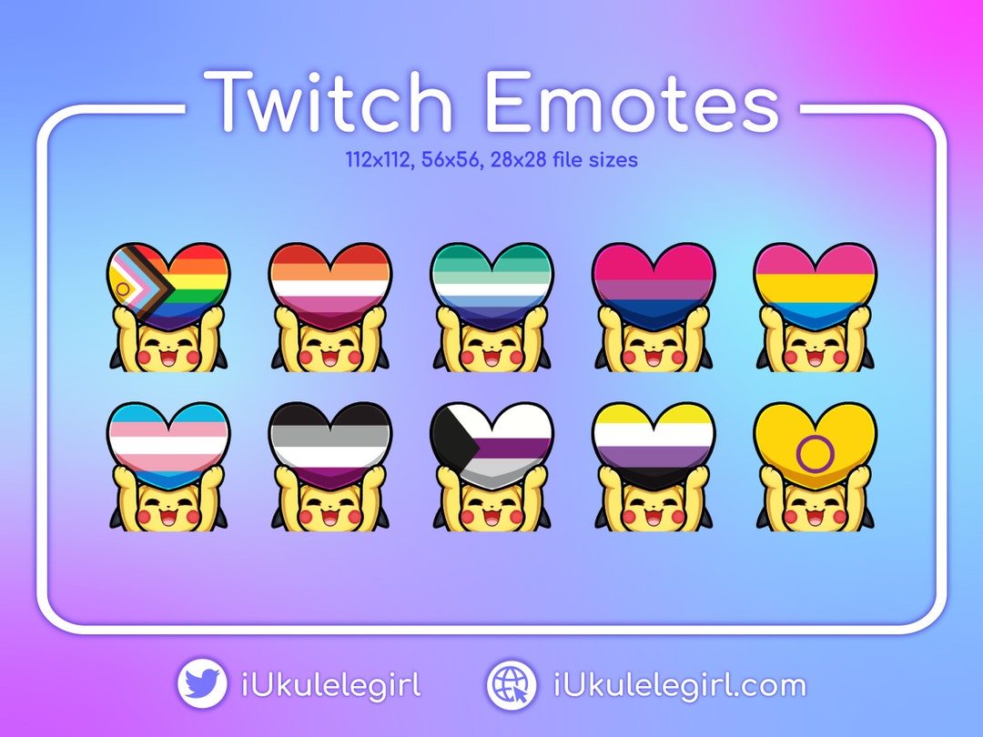 Pikachu PRIDE Emotes [twitch/discord] - Etsy