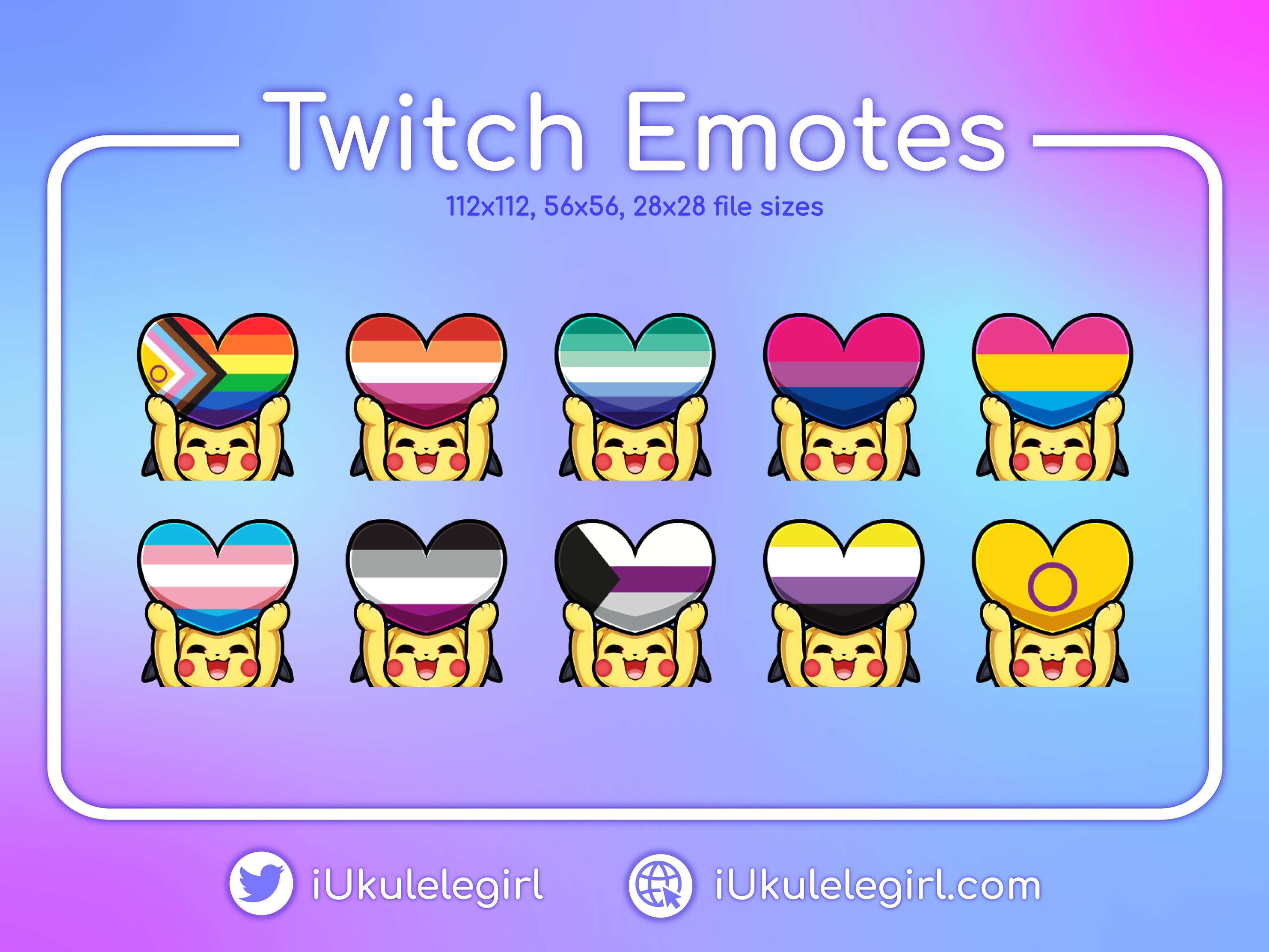 Pikachu PRIDE Emotes [twitch/discord] - Etsy