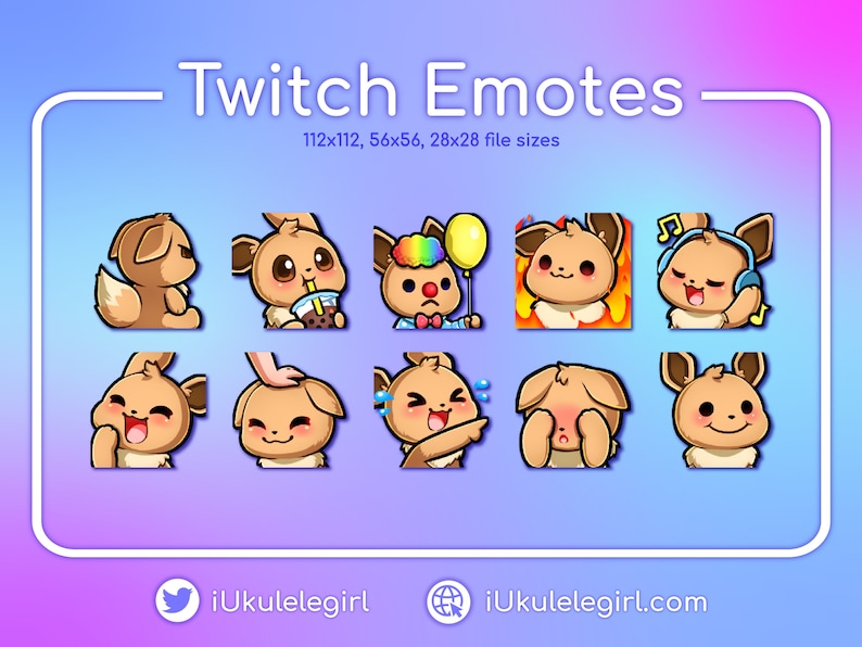 Eevee Emotes [twitch/discord] - Etsy