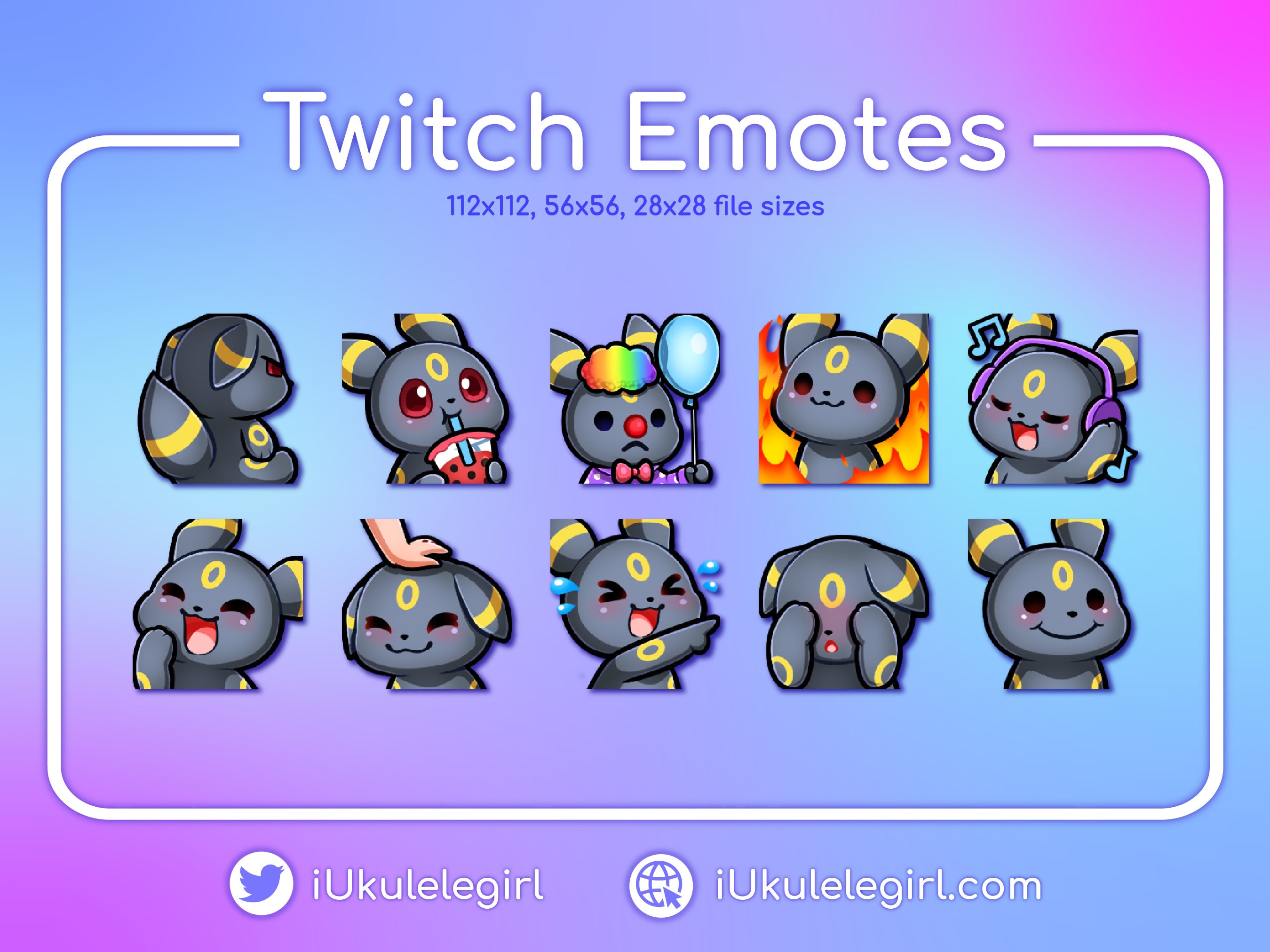 Umbreon Emotes [twitch/discord] - Etsy